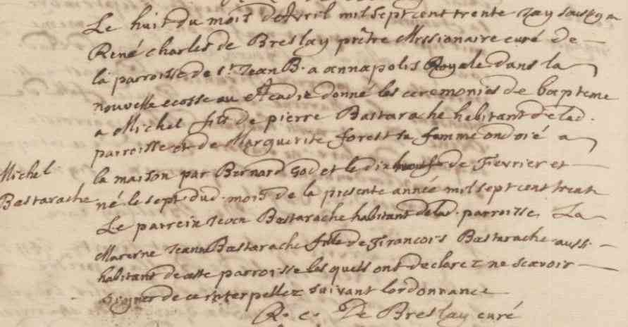 Biography Michel BASTARACHE dit BASQUE (7 February 1730 - 15 January ...