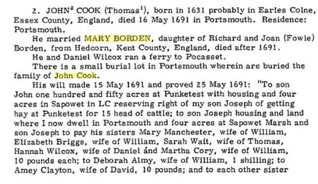 John Cooke's will dated 15 May 1691, proved 25 May 1691 (Portsmouth TC ...