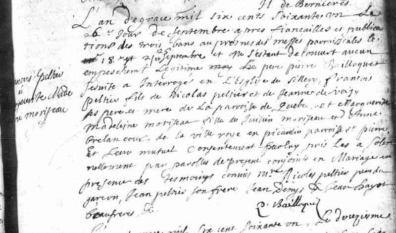 1669-1670 François PELLETIER dit ANTAYA (1635 - 14 May 1690 ...